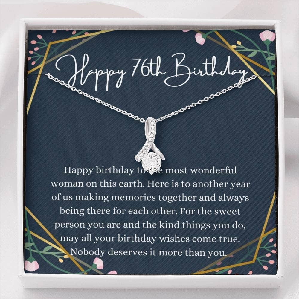 Amazon.com: Alluring Beauty Necklace Happy 76th Birthday Necklace With ...