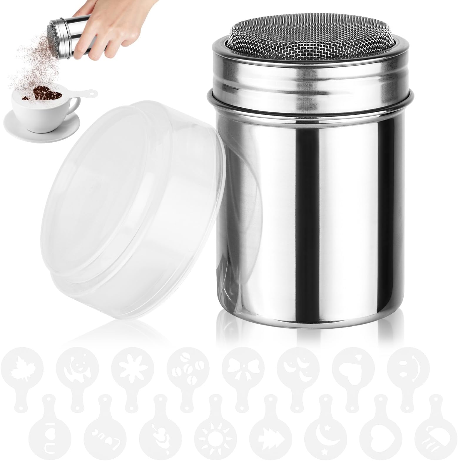 Amazon.com: Sugar Shaker,7oz 304 Stainless Steel Powdered Sugar Shaker ...