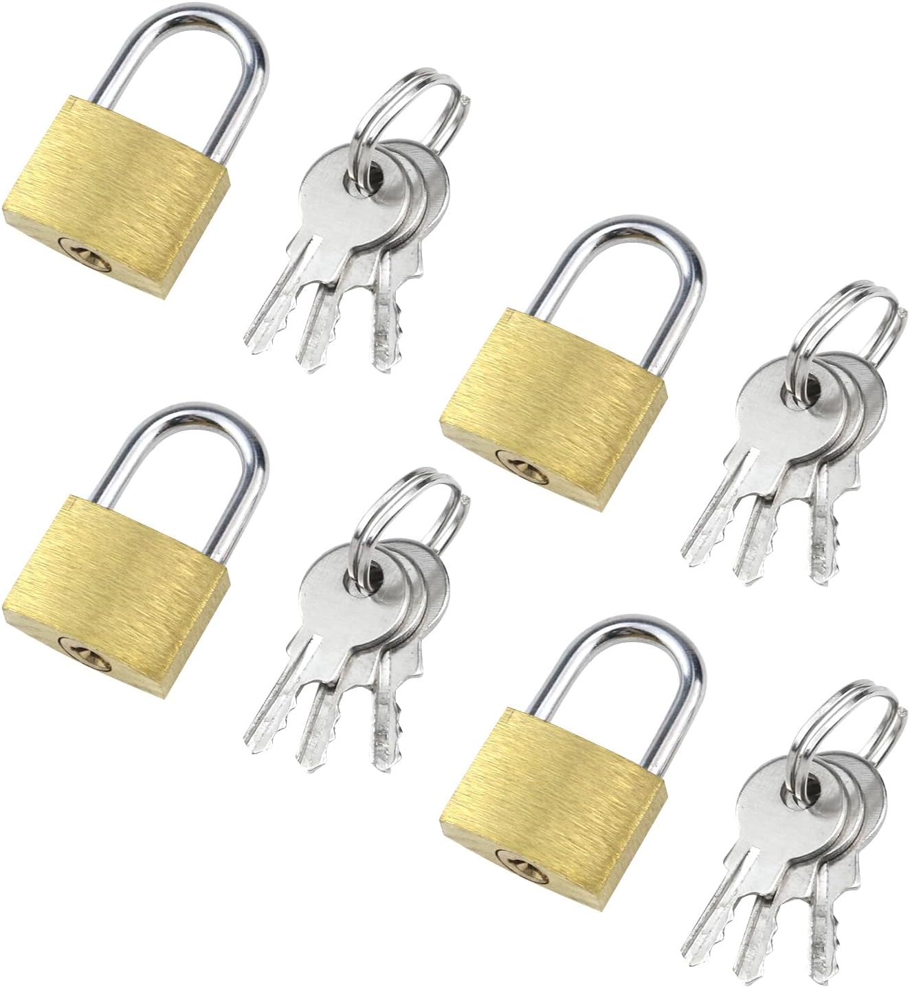 MY MIRONEY 4PCS Mini Keyed Padlock Solid Brass Padlock Small Metal Lock ...