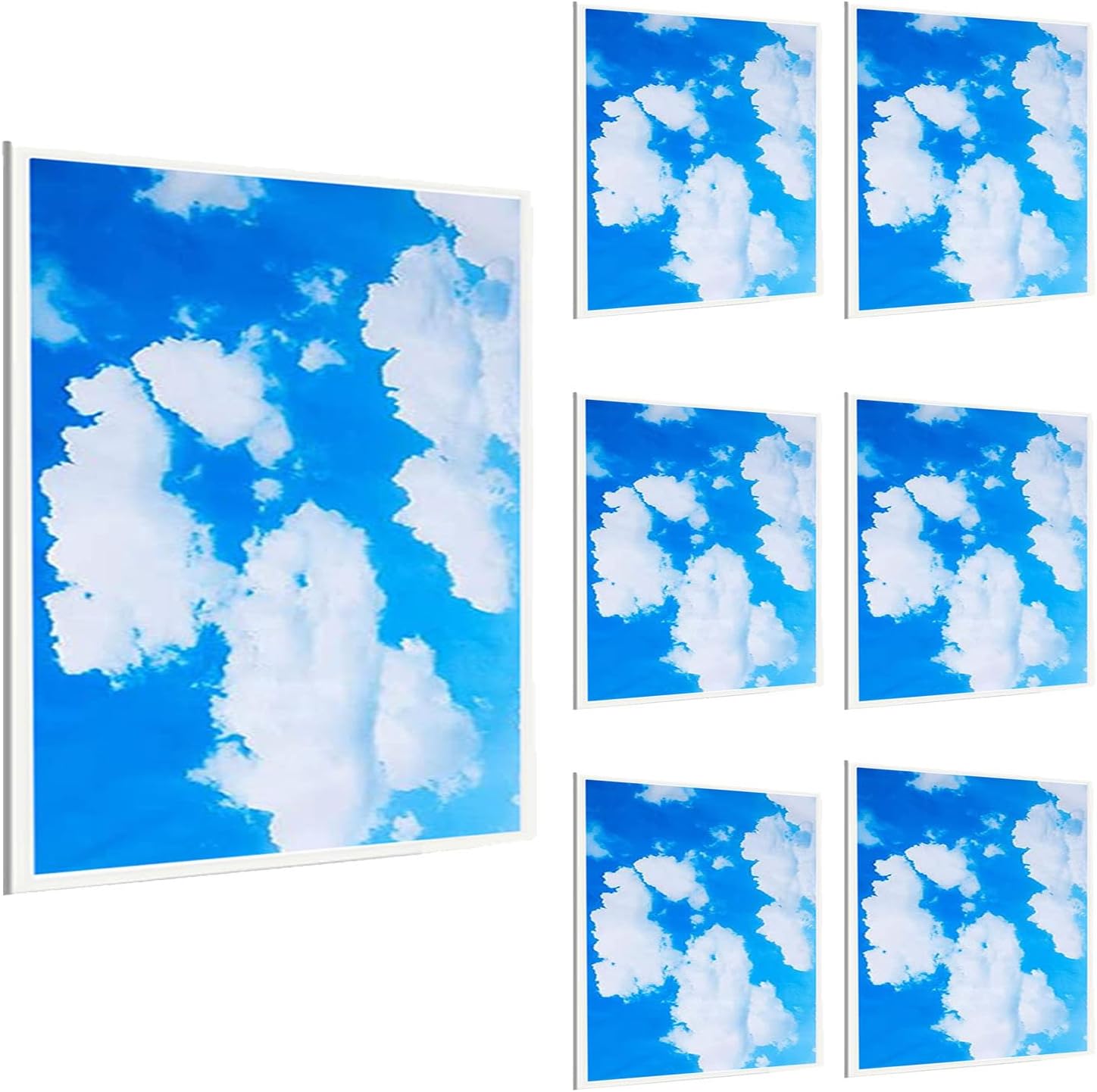 6Pack 2 * 2FT 4800LM LED Flat Panel Light,0-10V Dimmable Flat Blue Sky ...