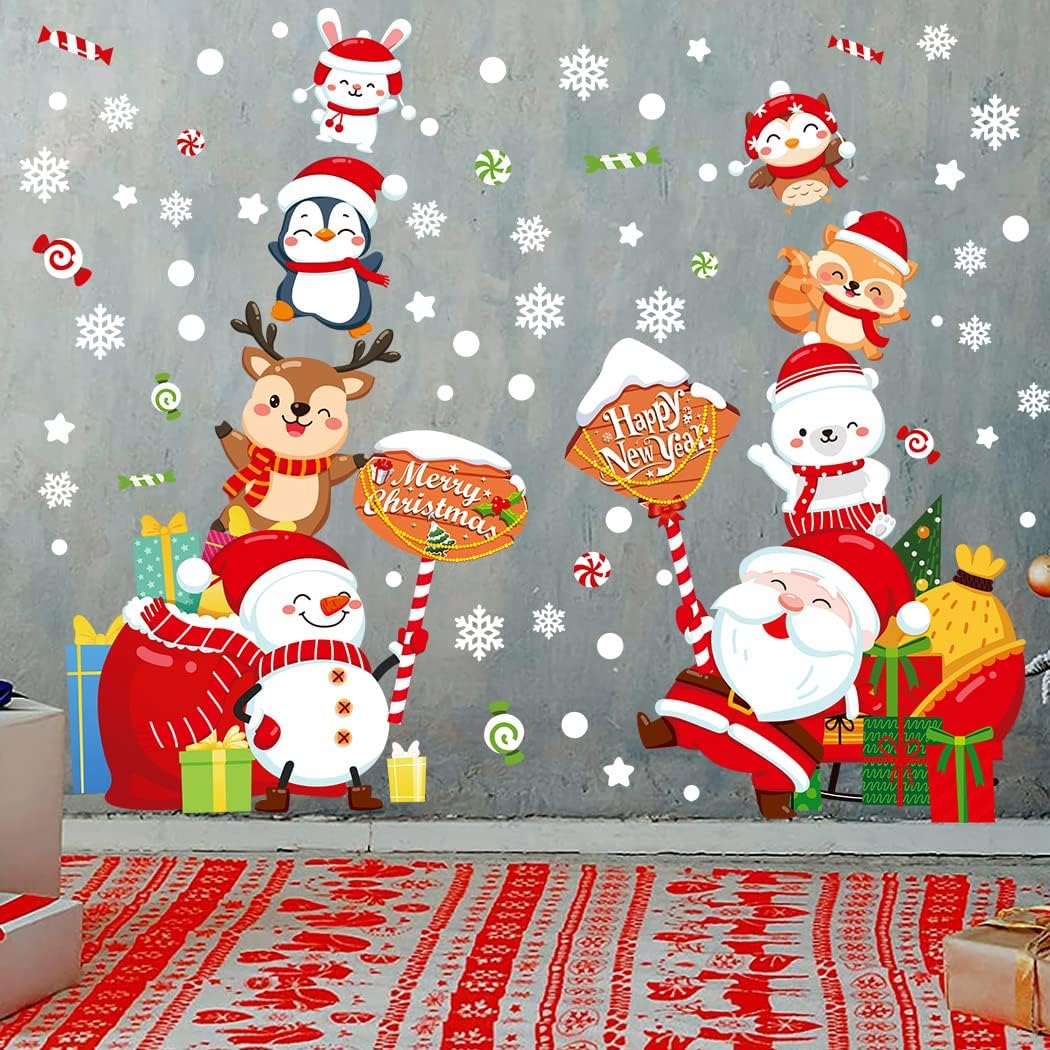 GGBOY Christmas Wall Decals, Santa Claus Christmas Wall Stickers ...