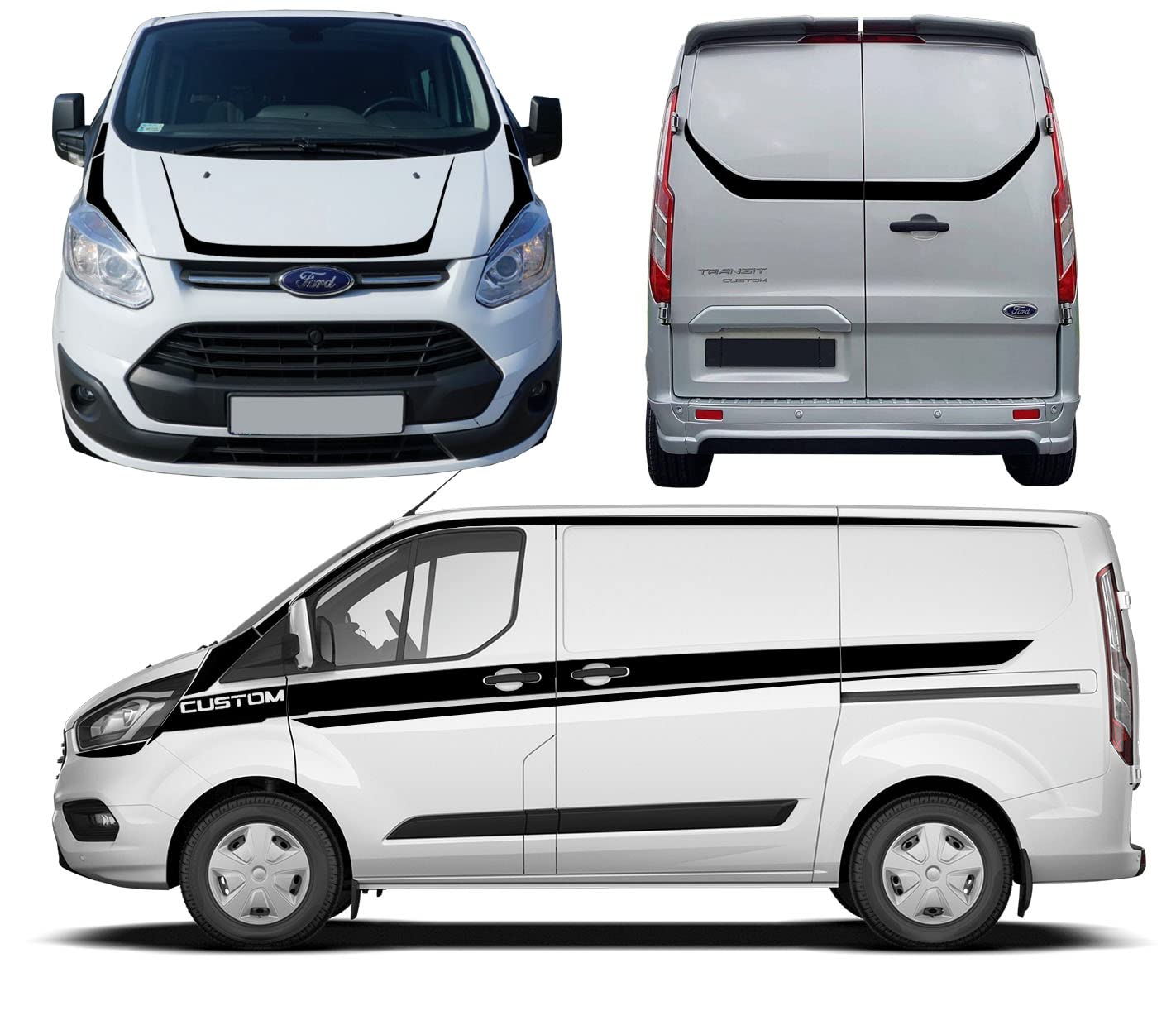 Buy BL Signs Vinyl Graphics Kit for Ford Transit Custom Full Kit Sides ...