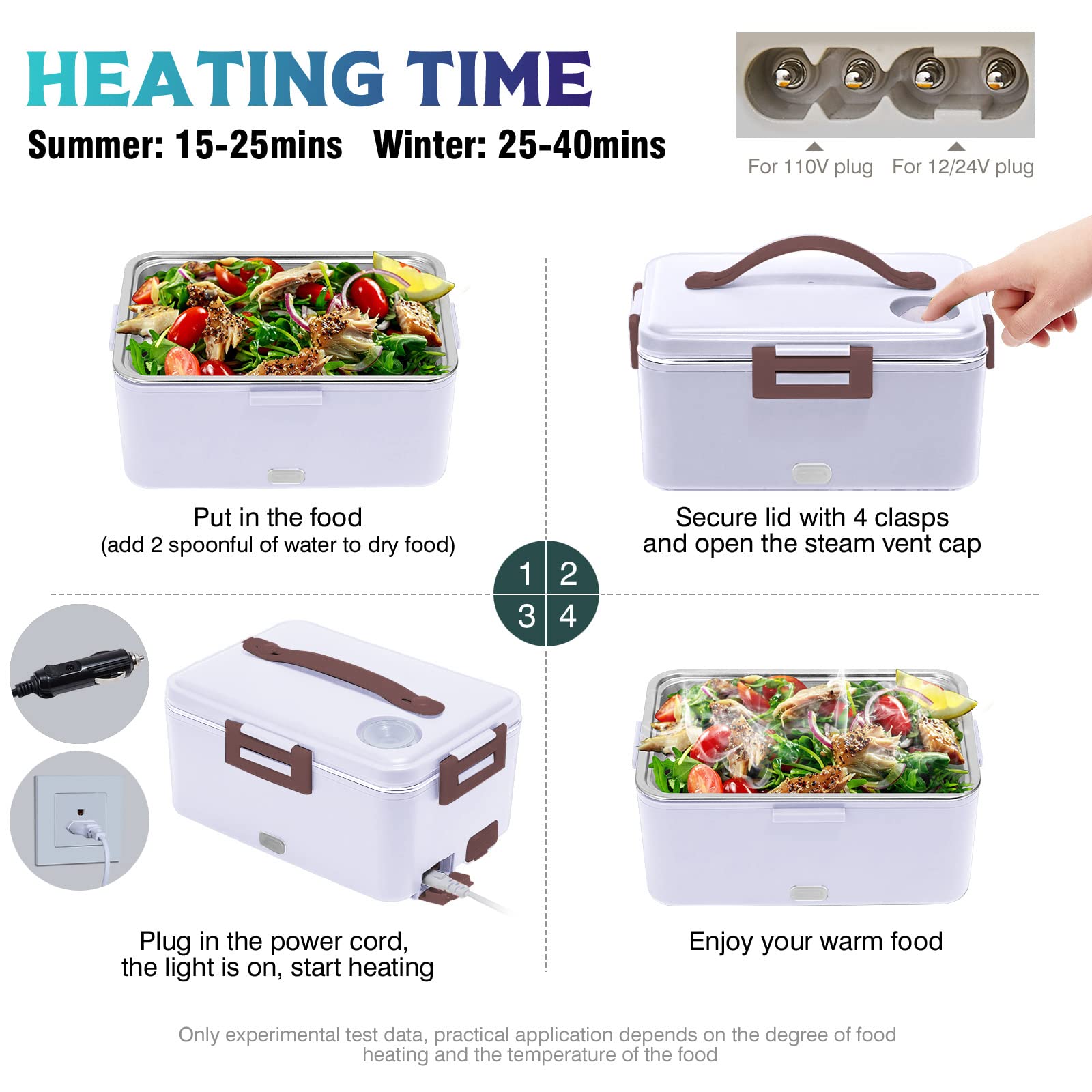 Snapklik.com : Electric Lunch Box 80W Food Heater 18L Portable Leak ...