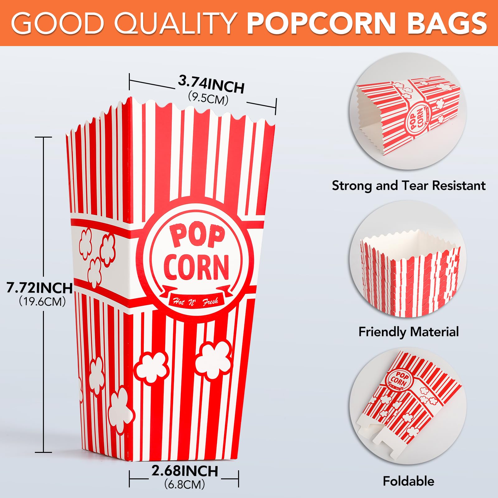 Snapklik.com : Popcorn Boxes,20 Pack Popcorn Bucket Containers, 46 OZ ...