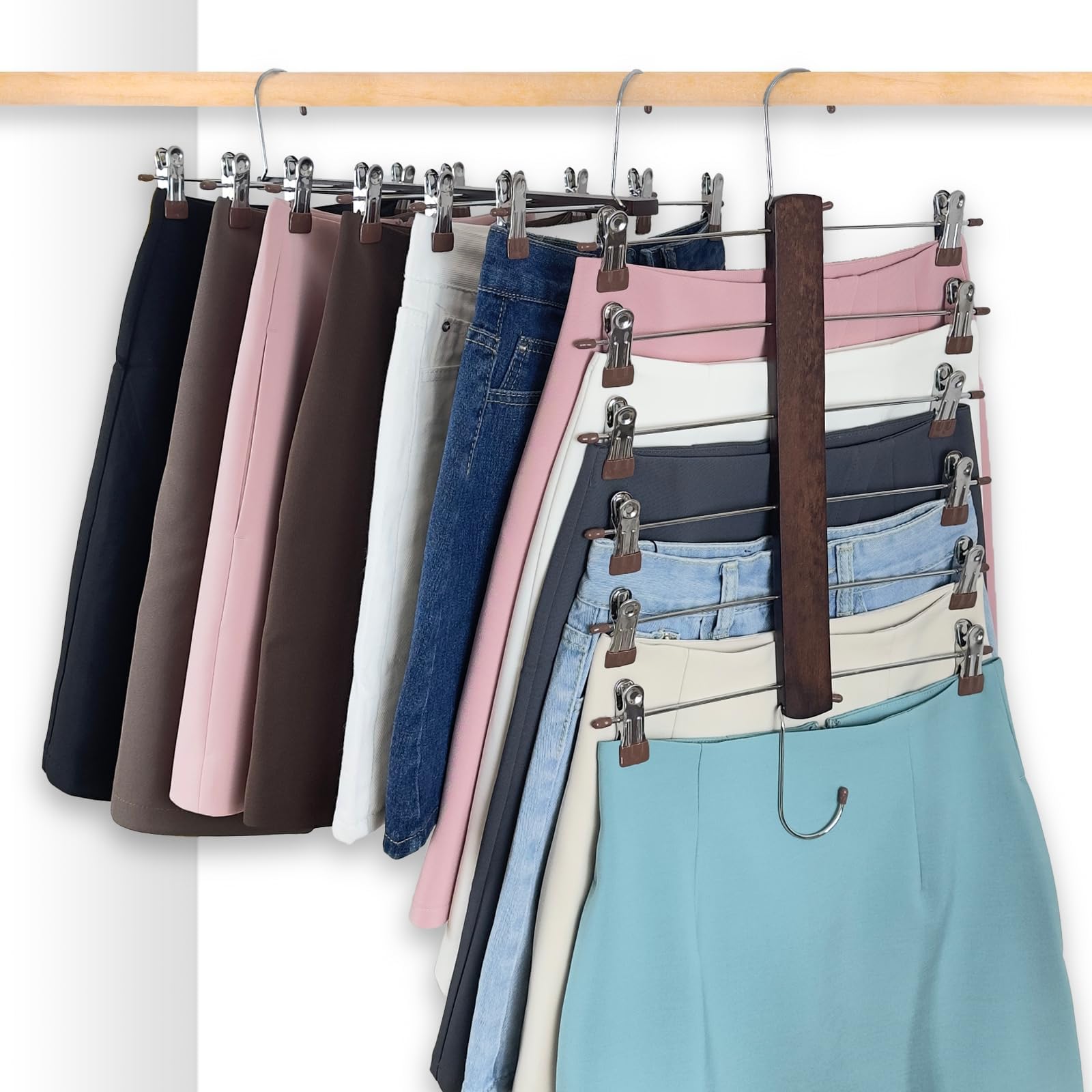 Amazon.com: 2 Pack Closet-Organizers-and-Storage,6 Tier Mens-Shorts ...
