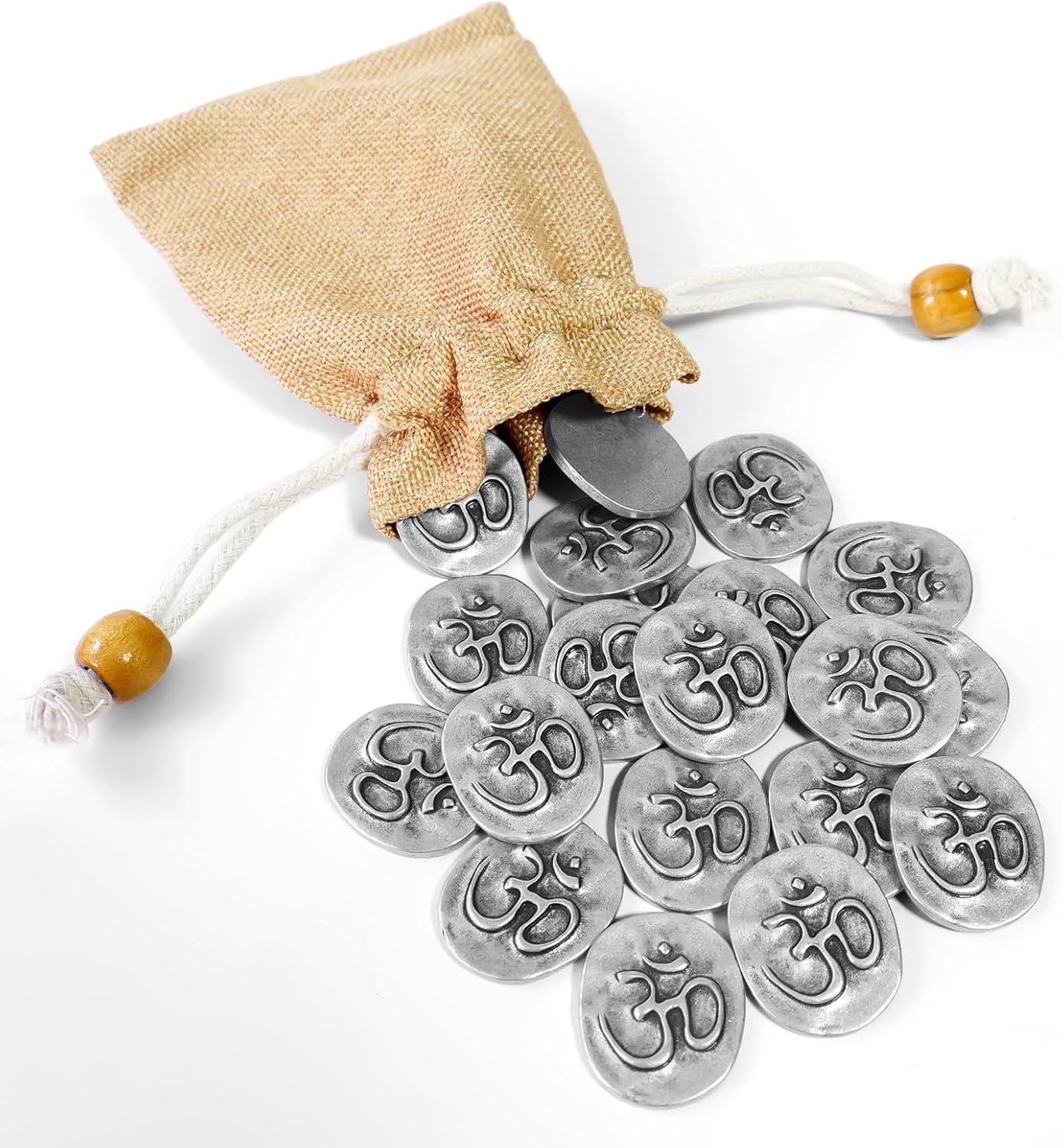 20-Pack Om Symbol Pocket Tokens - Hindu Om Sign Coins for Meditation ...