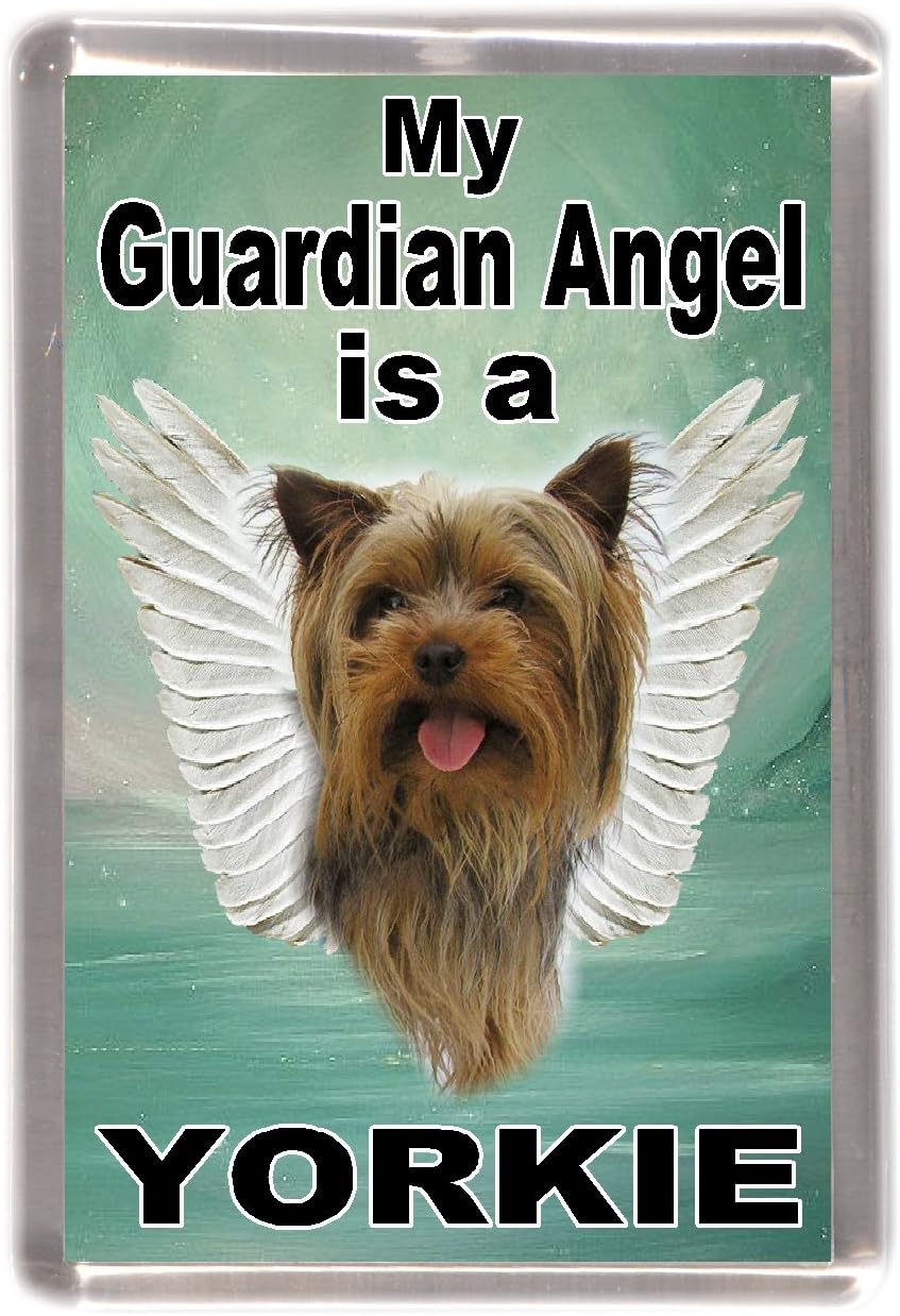Yorkshire Terrier/Yorkie Dog Fridge Magnet "My Guardian Angel is a ...