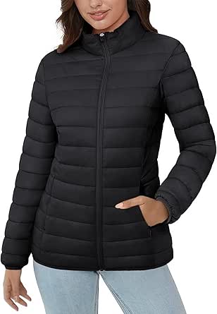 MAGCOMSEN Puffer Coats for Women Lightweight Padded Winter Quilted ...