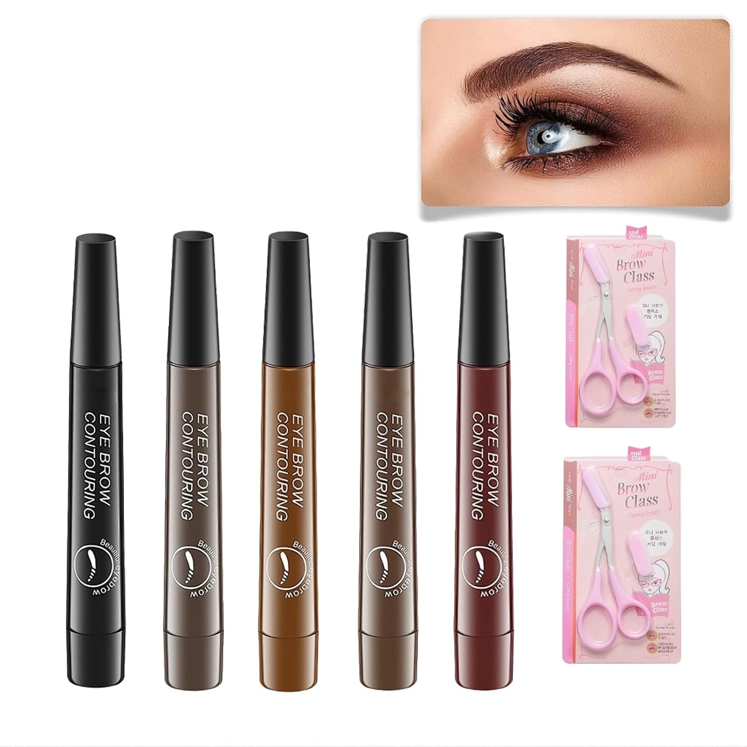 Amazon.com : Micalla Eyebrow Pen, 4-Tip Waterproof Brow Pen Long ...