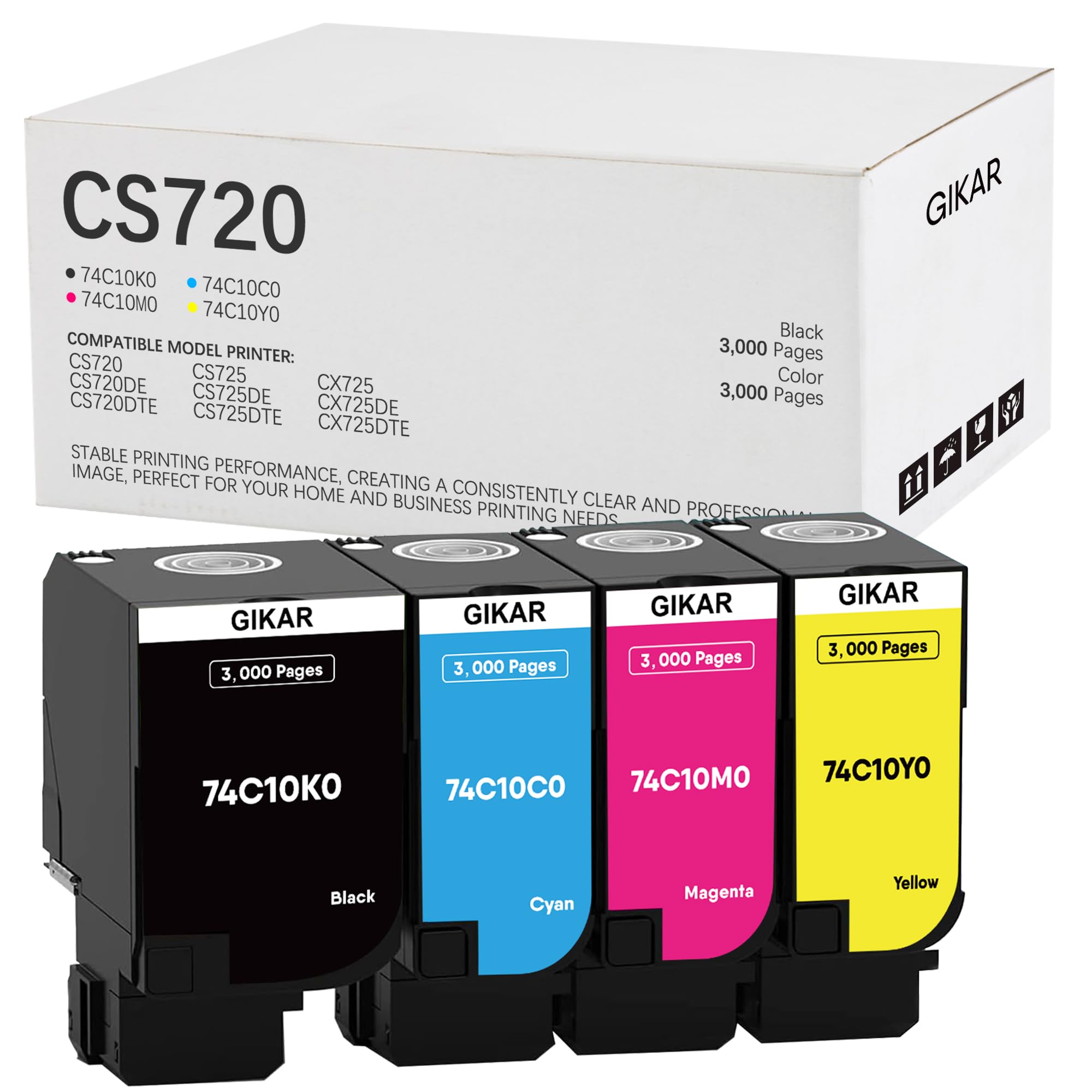 Amazon.com: GIKAR CS720 Toner Compatible for CS725de CS725dte CX725 ...