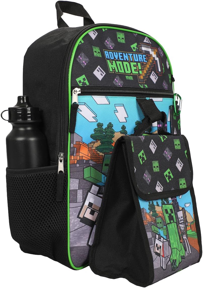 Minecraft Adventure Mode Youth Girls 5-Piece 16″ Backpack Set – Yaxa ...