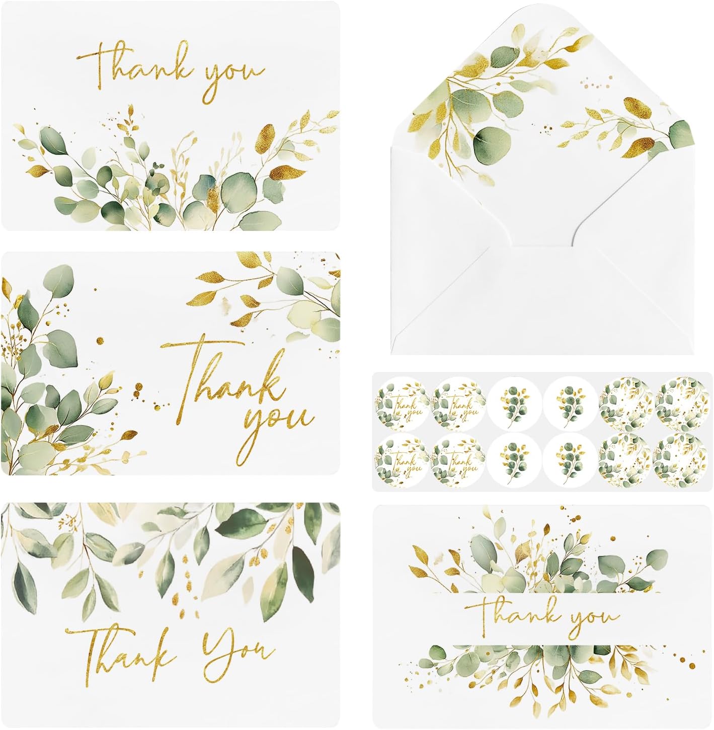 Amazon.com : 100 Thank You Cards with Envelopes, Card,Includes Pen ...