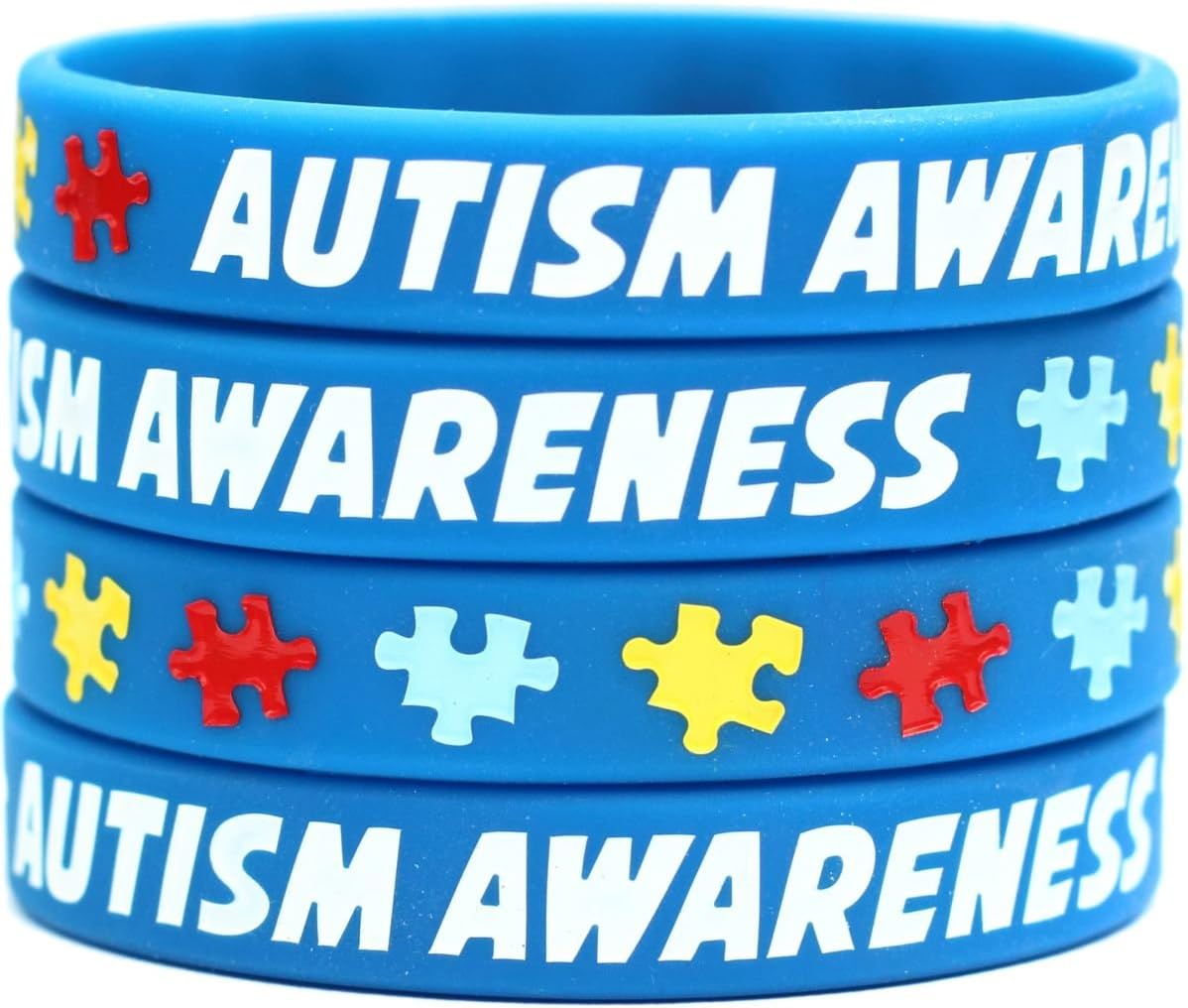 Amazon.com : 500 Pcs Autism Awareness Silicone Bracelets Colorful ...