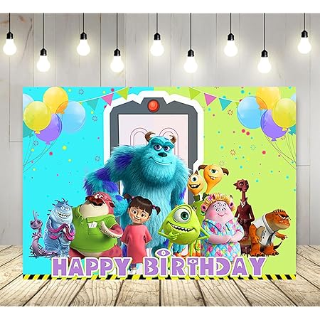 Amazon.com : Monster Inc Backdrop for Birthday Party Supplies Monster ...