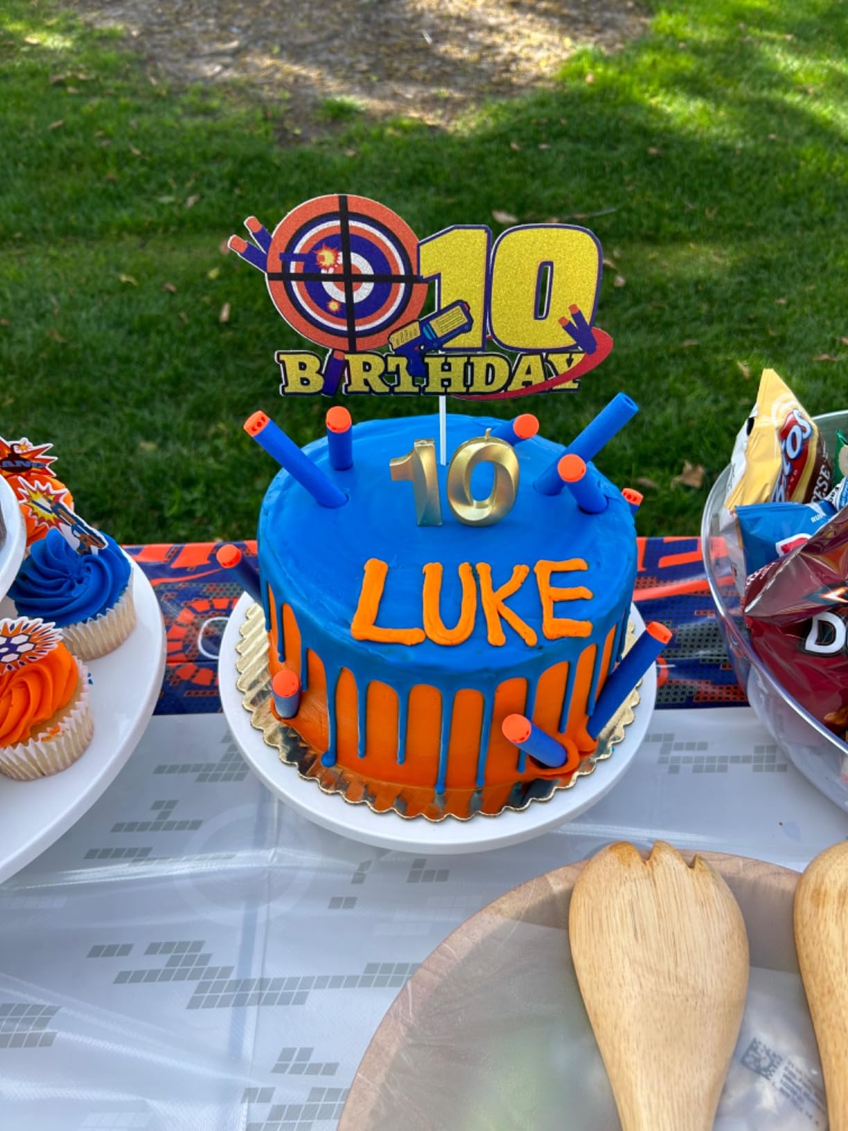 Amazon.com: Dart Gun Cake Topper 9 for Boys Girls 9th Birthday Dart War ...