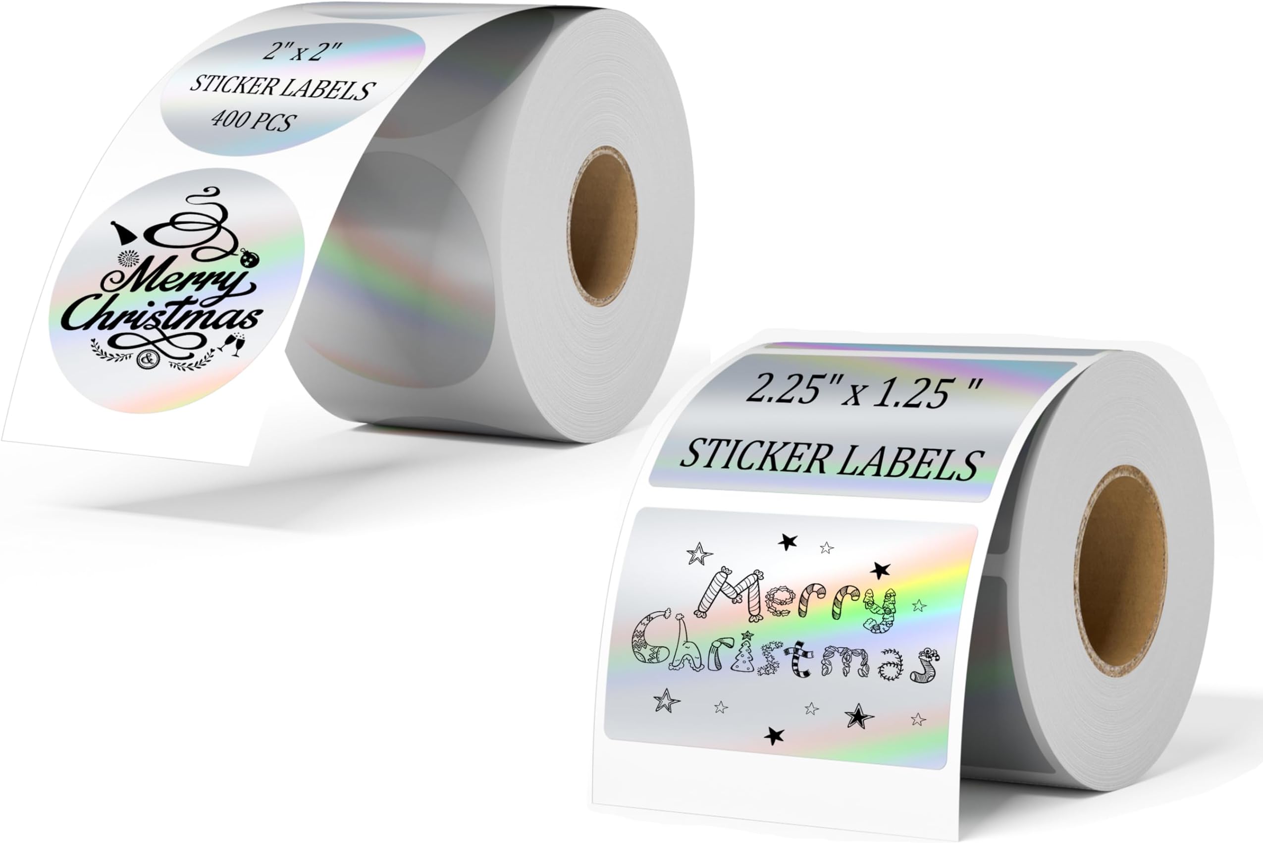 Amazon.com : BESTIKER Holographic Silver Thermal Label Stickers 2 Rolls ...