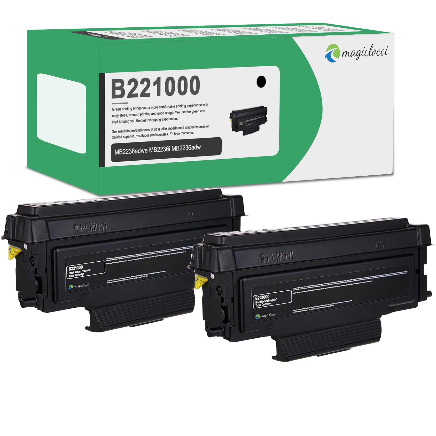Amazon.com: B221000 Black High Yield Toner Cartridge (2-Pack ...