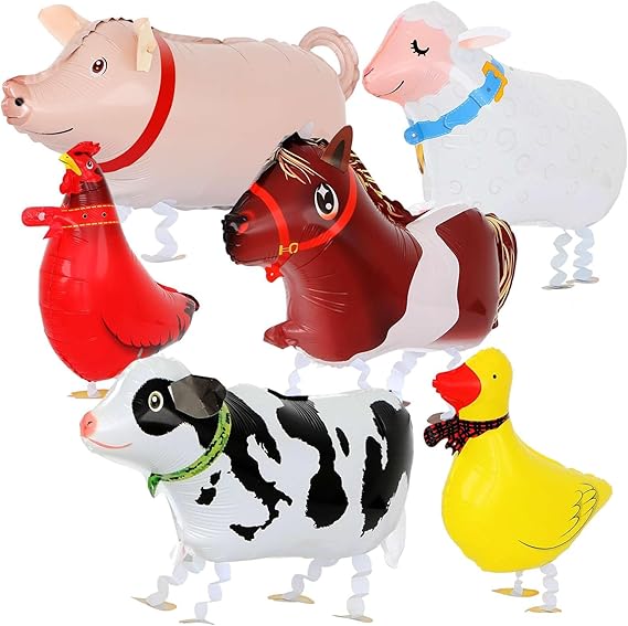 Amazon.com: Walking Farm Animals Balloons Walking Animals Balloons For ...