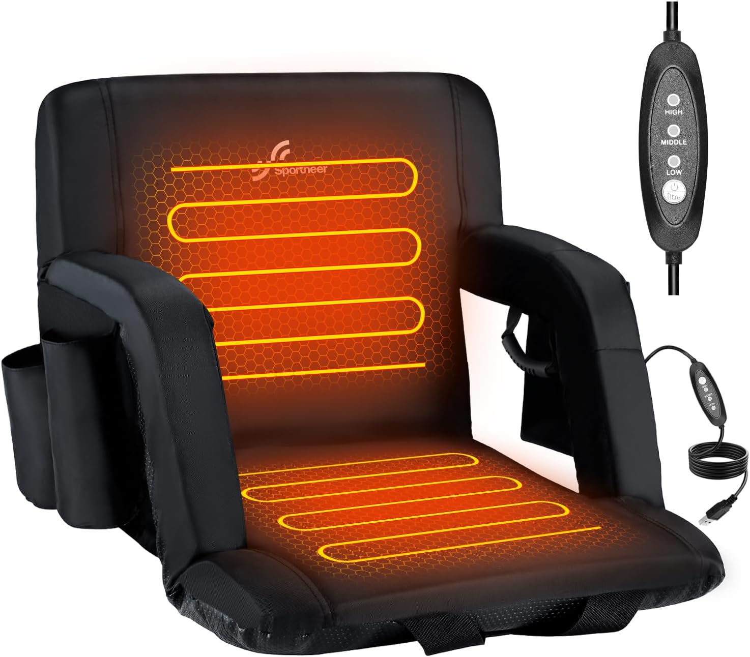 Amazon.com : Sportneer Heated Stadium Seats for Bleachers: 3 Heated ...