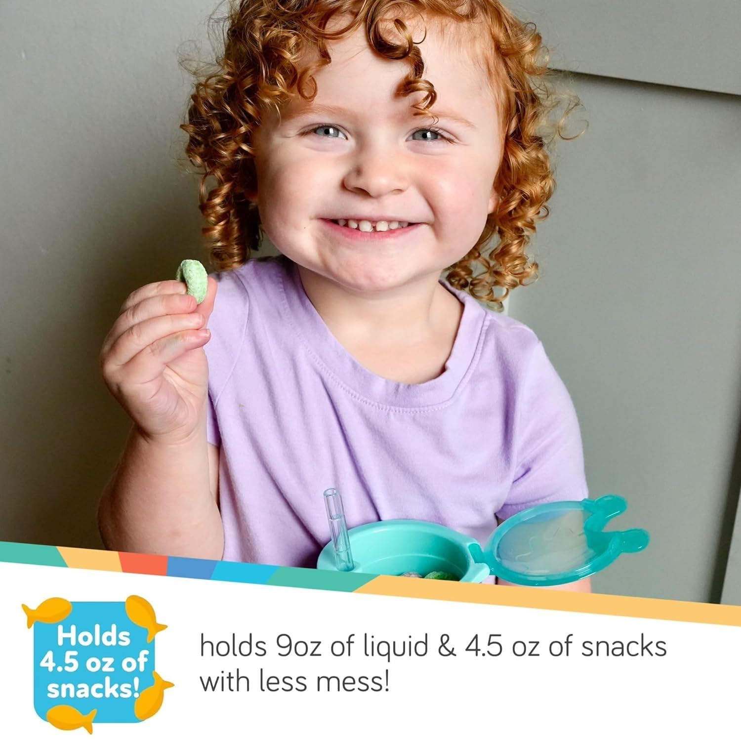 Snapklik.com : Nuby All In One: Snack Bowl And No Spill Soft Straw Cup ...