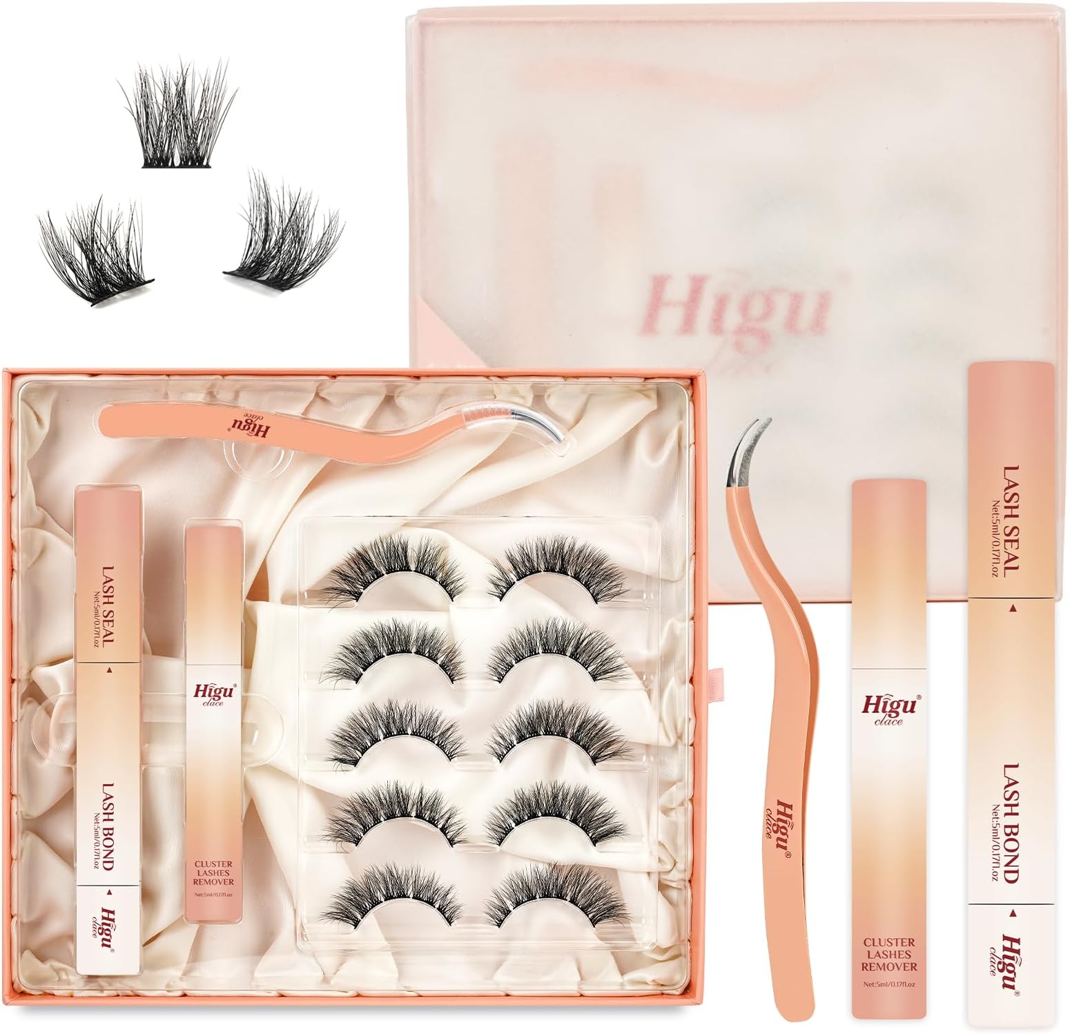 Amazon.com: Higu clace DIY Lash Extension Kit, 200pcs D curl Individual ...