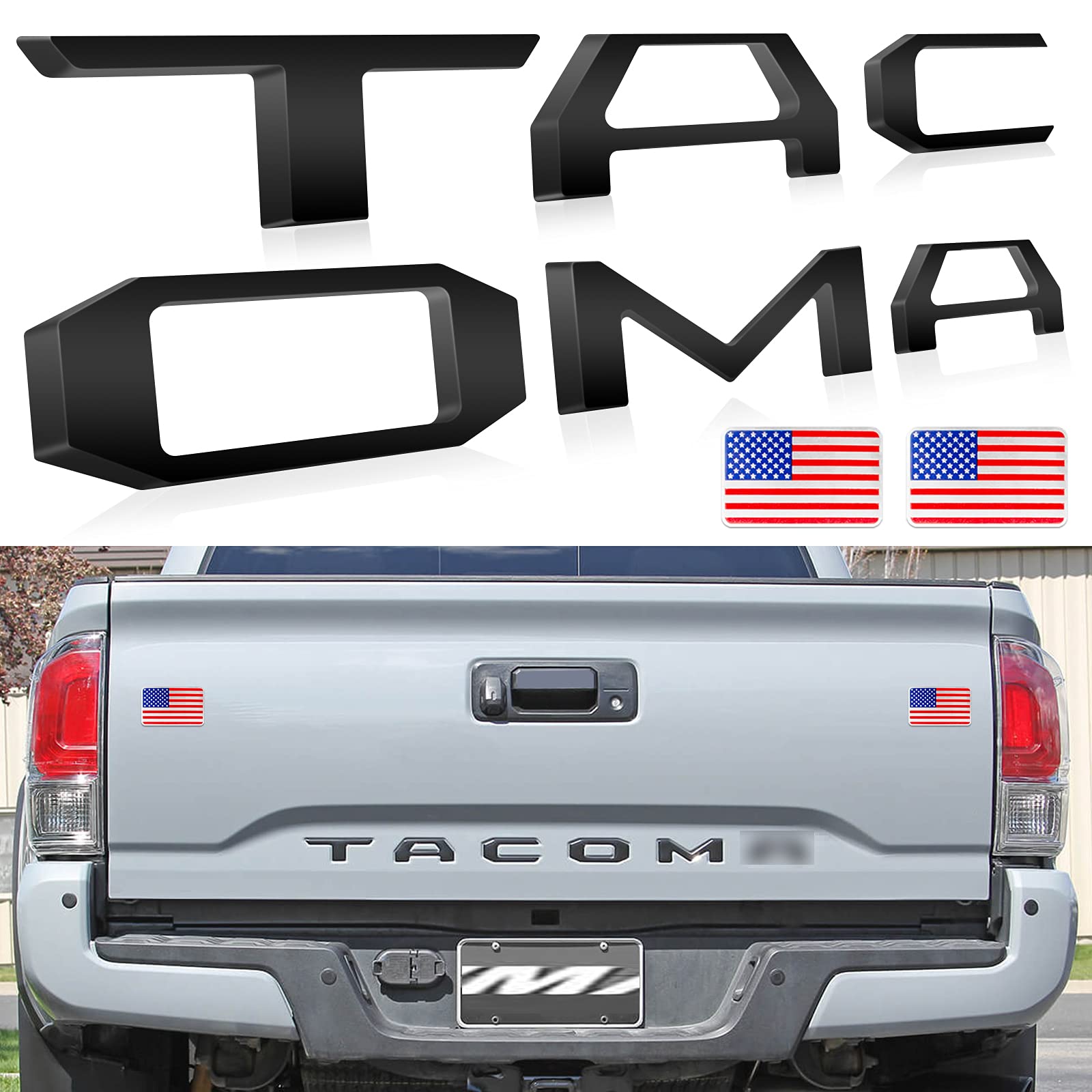 Buy (Upgraded) 3D Raised Tailgate Insert Letters for Tacoma 2016-2021 ...
