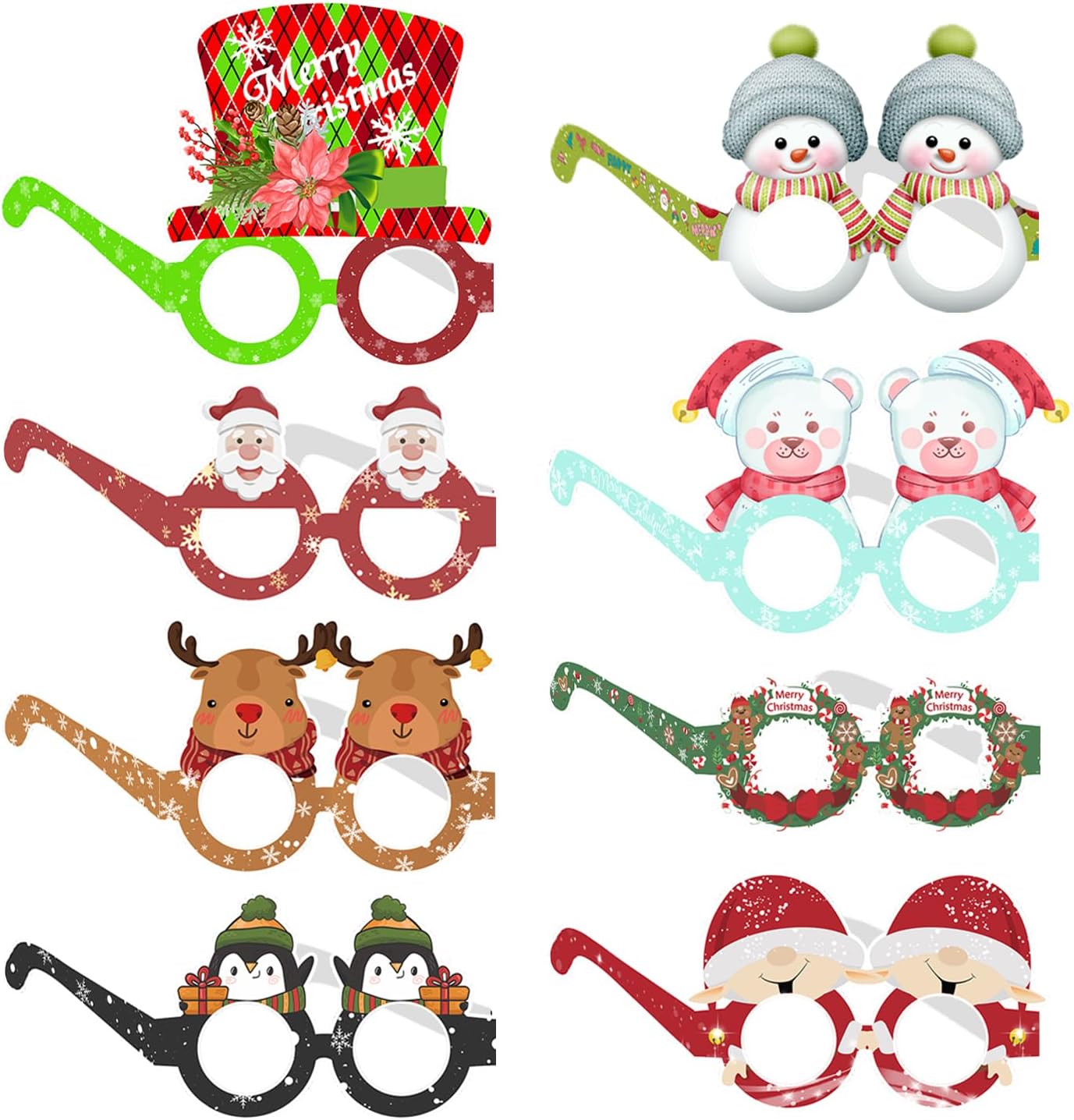 Amazon.com: KOWLOON 24Pcs Christmas Party Glasses Christmas Glasses ...