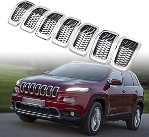 Amazon.com: LeeMas Black Honeycomb Mesh Grille Insert with Chrome Cover ...