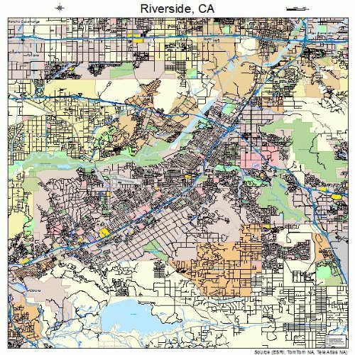 Amazon.com : Large Street & Road Map of Riverside, California CA ...