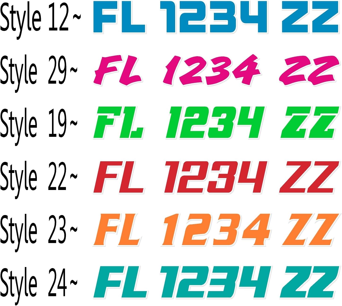 Amazon.com: Boat Registration Numbers & Letters 1CL / 2 Pack Custom 3 ...