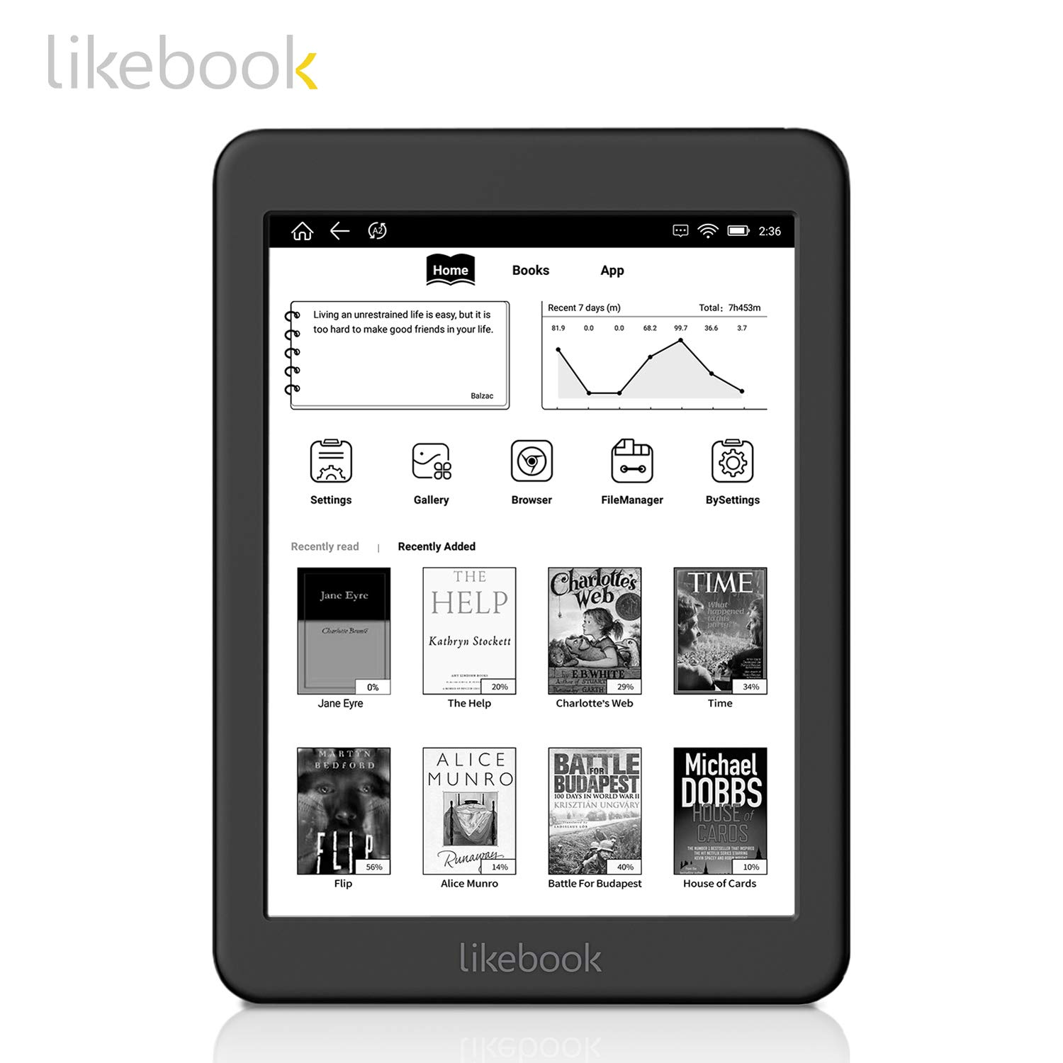 Likebook Mars E-Reader, 7.8" Touch Screen, 300PPI, 8-Core Processor ...