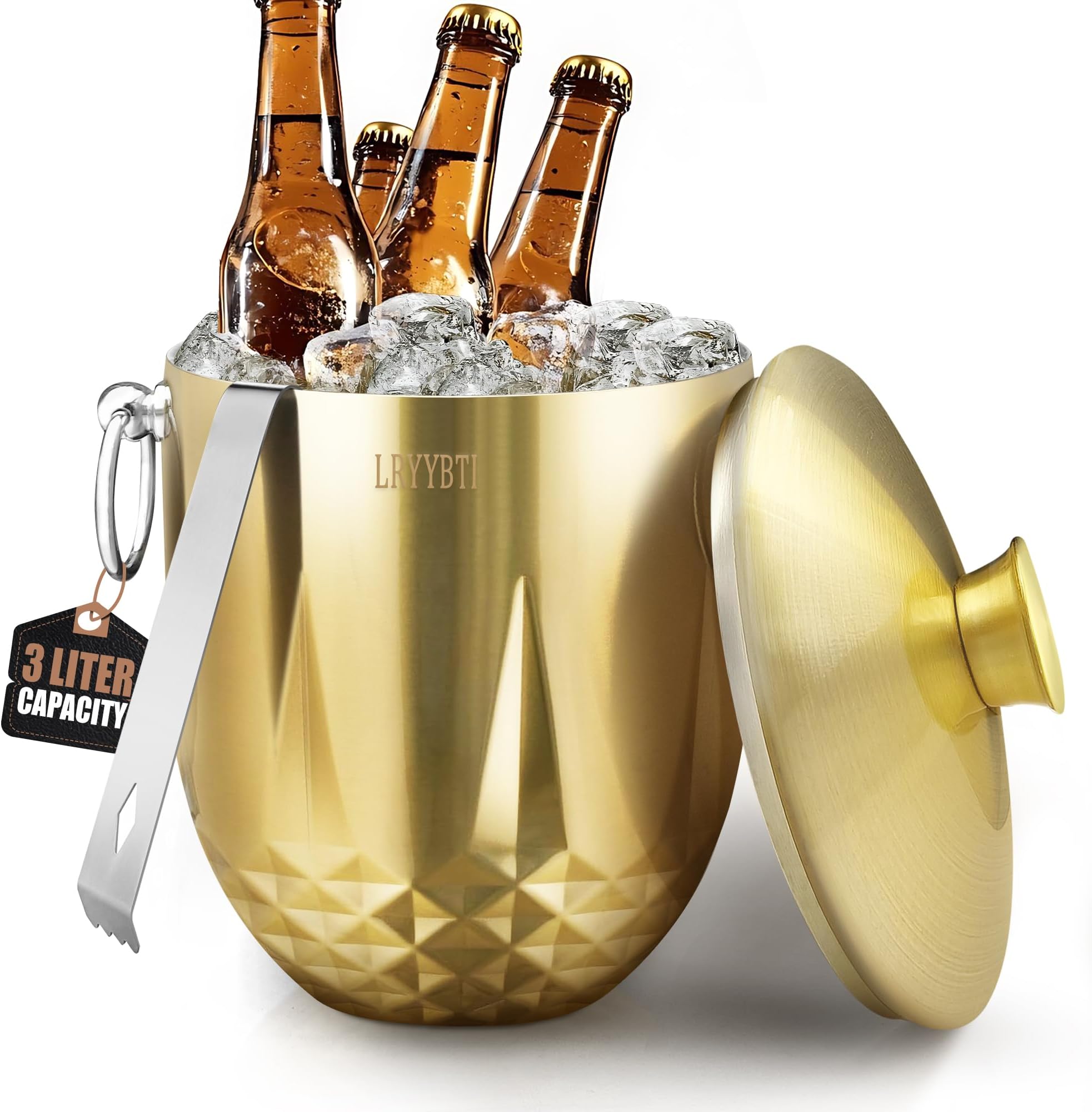 Amazon.com: Solid Stainless Steel Ice Bucket for cocktail bar, with ...