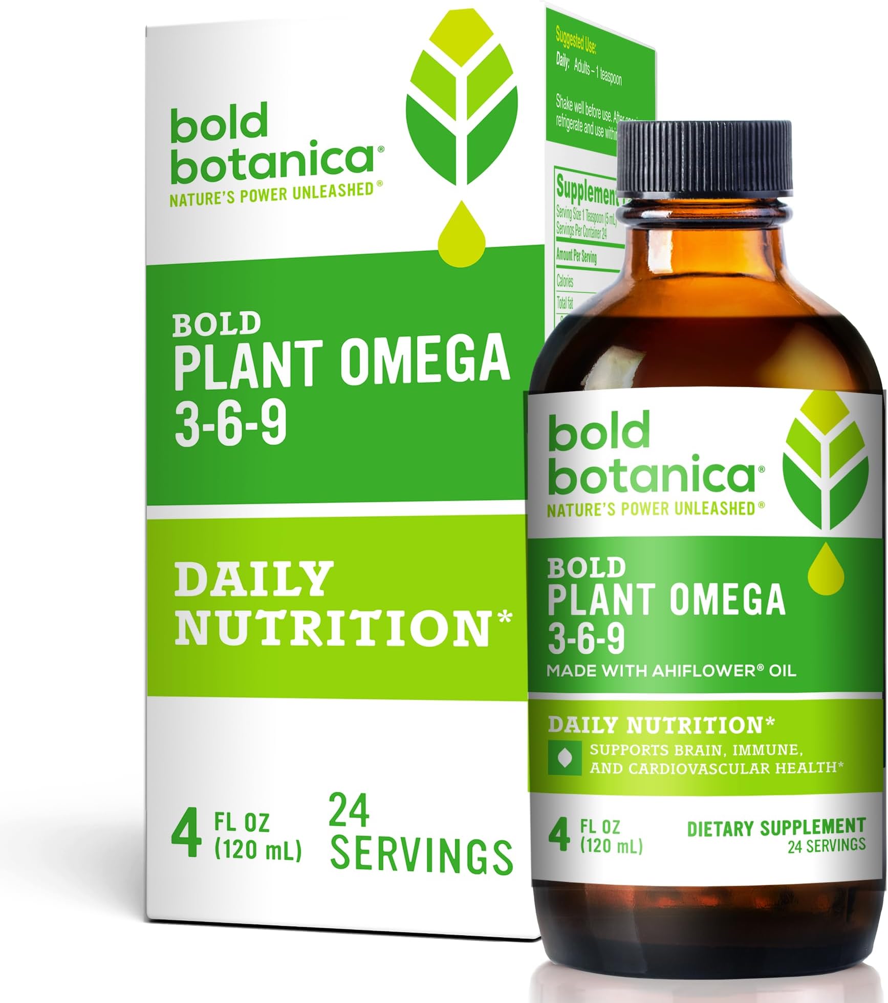 Amazon.com: Bold Botanica Plant Omega 3-6-9, with Ahiflower Oil, Vegan ...