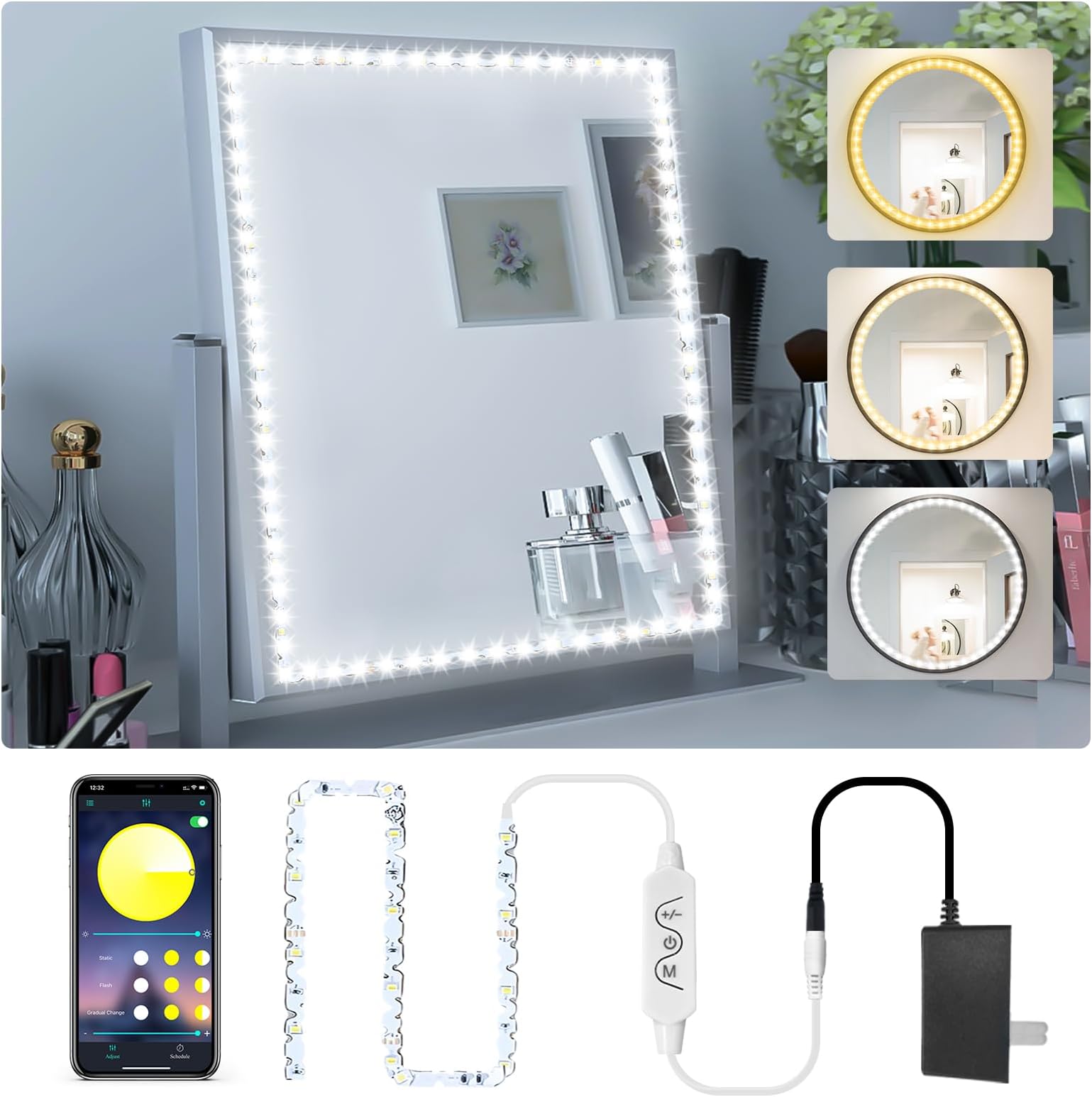 ZYK Led Mirror Lights, Vanity Make Up Strip Light, 10ft Ultra Bright ...