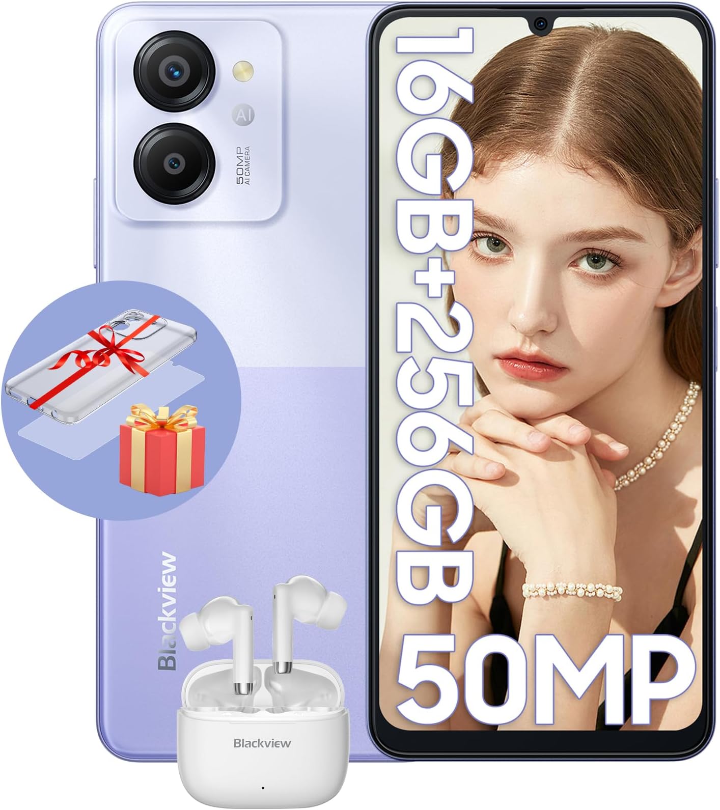 Amazon.com: Blackview COLOR 8 Android Phone Unlocked, 16GB+256GB/SD 2TB ...