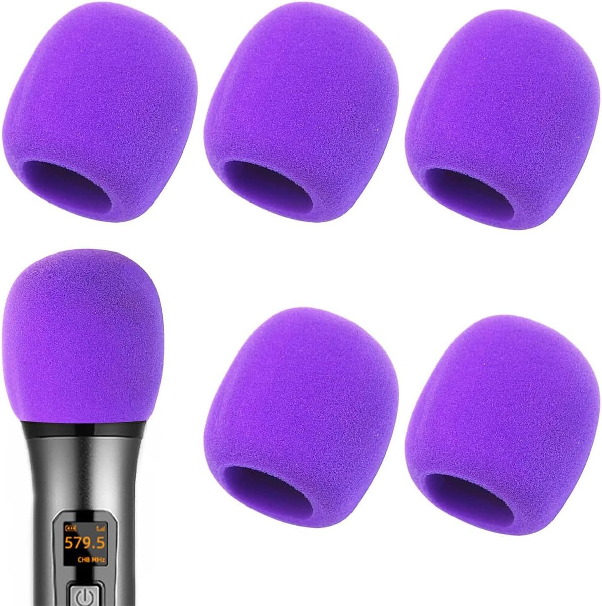 Amazon.com: 6 PCS Microphone Windscreen Thick Purple Foam Handheld ...