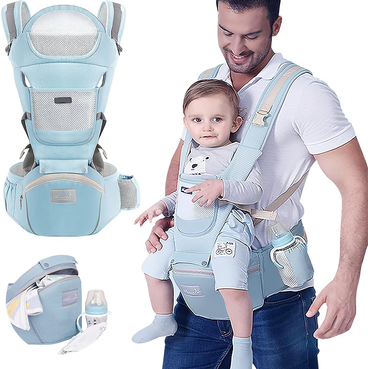 Cangurera para Bebe, ZQSQD Mochila Portabebe, PortabebéS PortáTil de ...