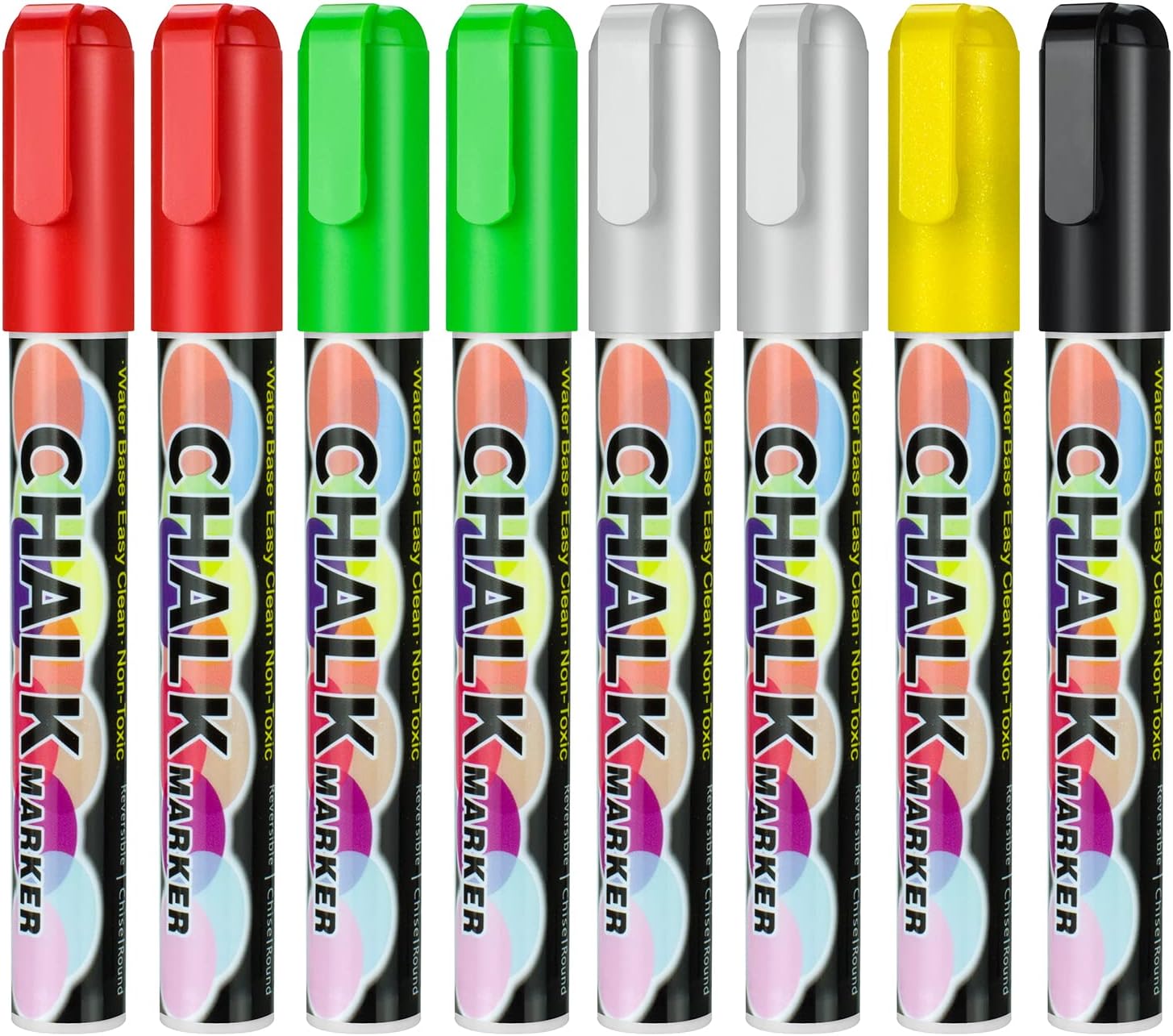 CeleMoon Liquid Chalk Markers 8 Pack Christmas Theme Colors, Wet Erase ...