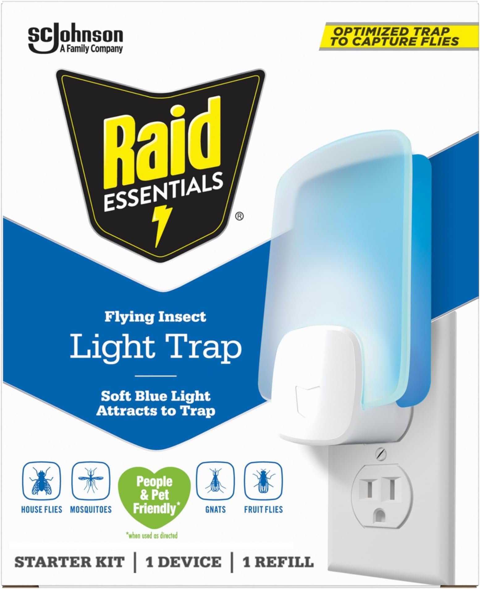 Amazon.com: Raid Essentials Flying Insect Light Trap Starter Kit, 1 ...