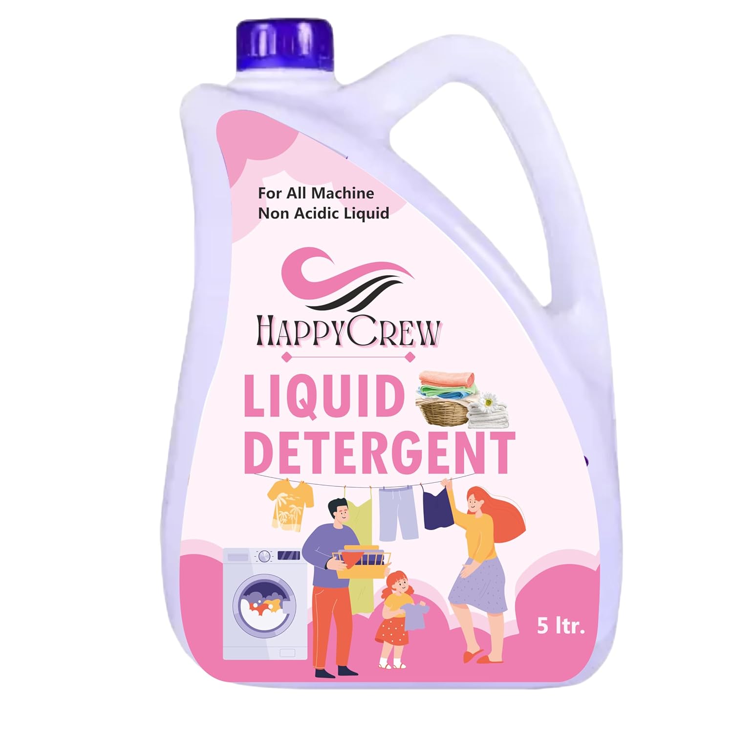 HAPPYCREW New Super Wash Liquid Detergent 5 Liter, Laundry Liquid for ...