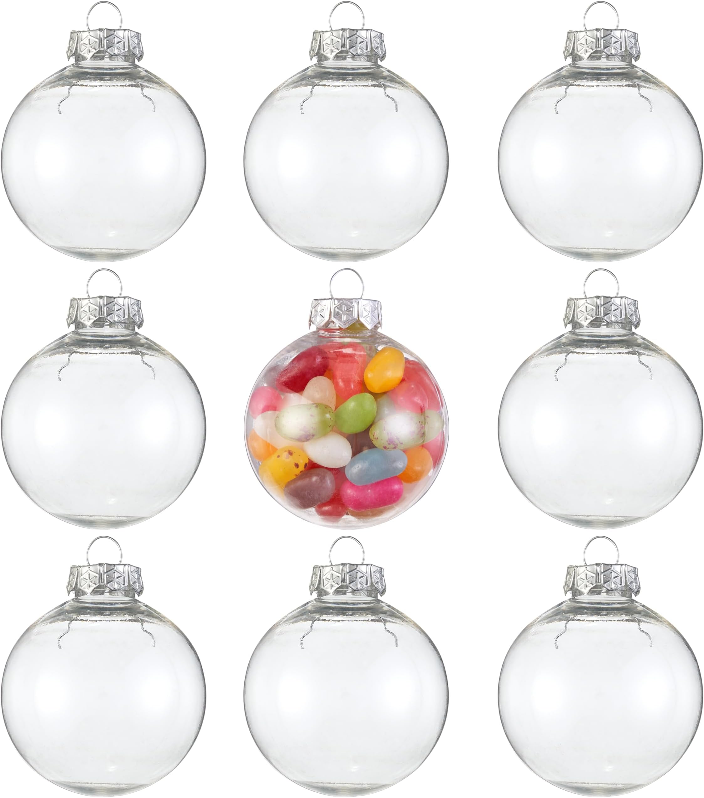Grosse Boule de Noel Transparente 10cm,ilauke 20 Boules à Remplir en Plastique Noel,Boule en ...