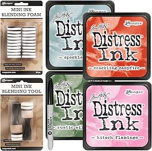 Amazon.com: Distress Ink Mini Pads Set Multi-Color with 1 Mini Ink ...