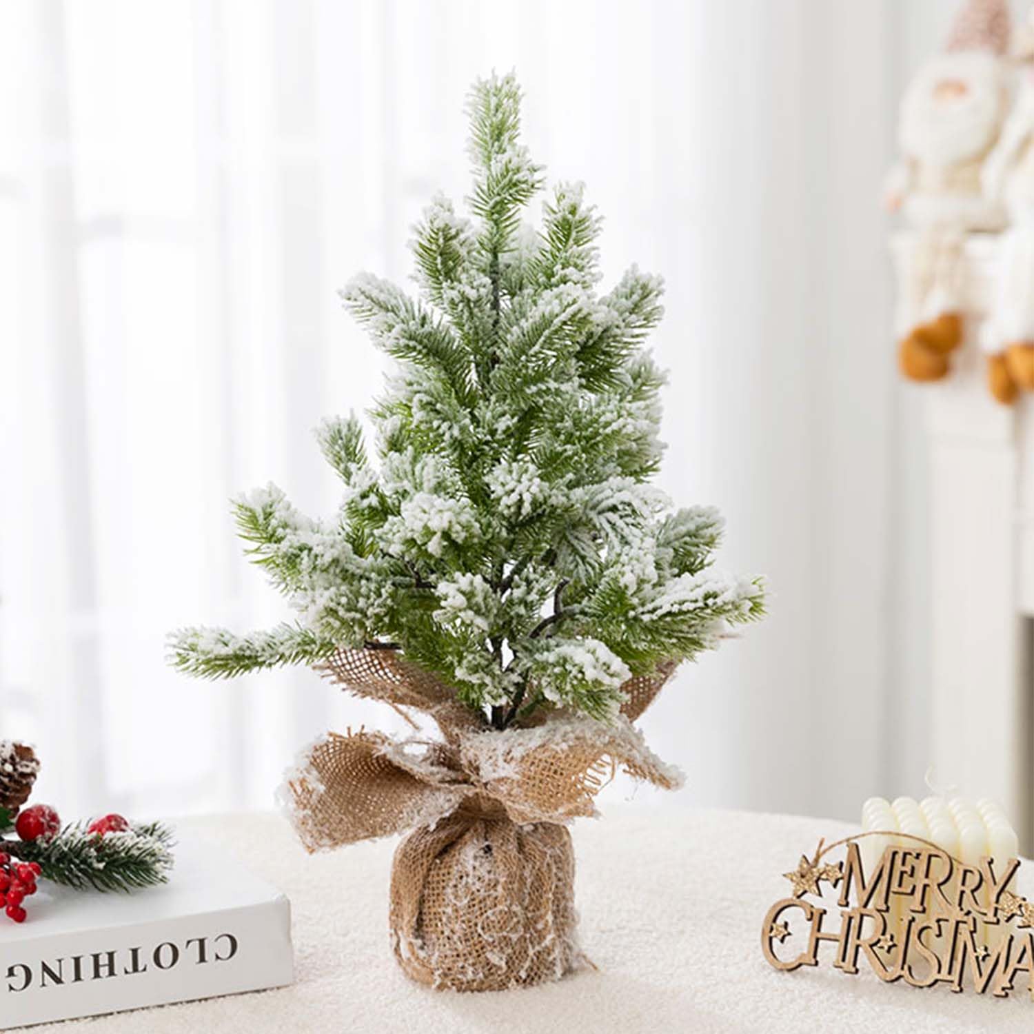 Amazon.com: YIGETREE Tabletop Small Christmas Tree - 11.8 Inch ...