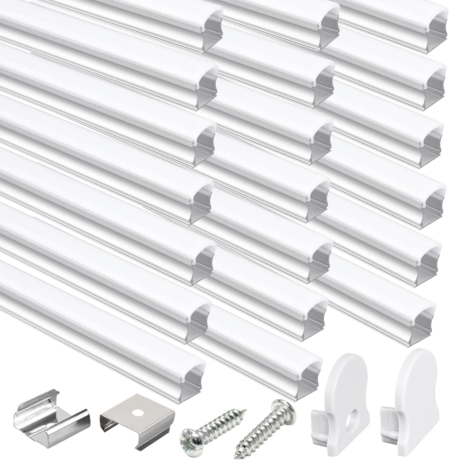 Litever 6 Pack Aluminum LED Channel - for LED Strip Mounting-3.3ft/1 ...