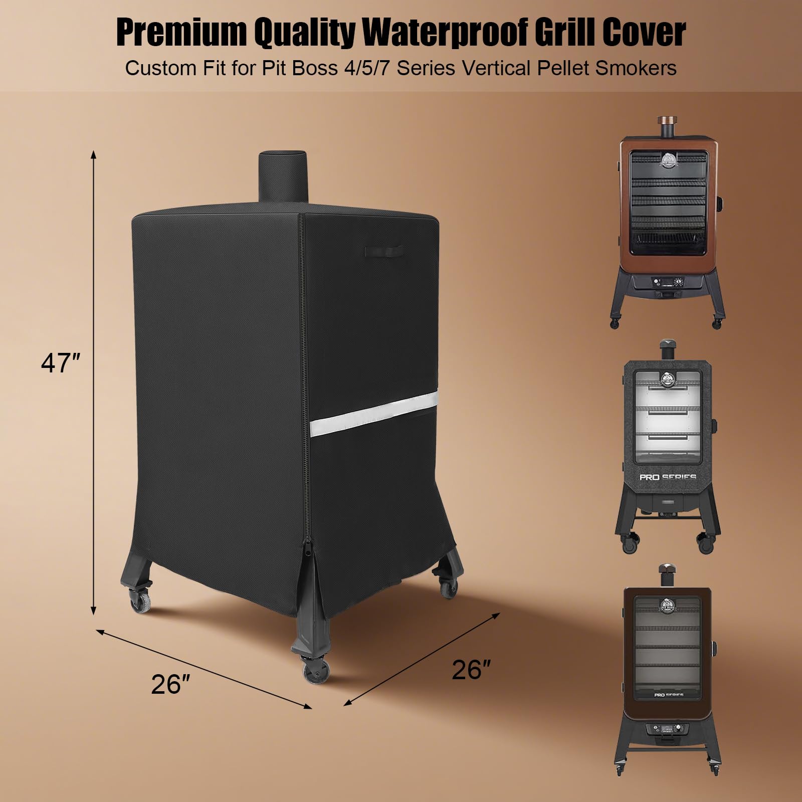 Snapklik.com : QuliMetal Vertical Smoker Cover For Pit Boss 4/5/7 ...