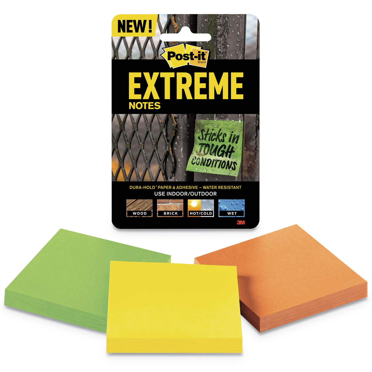 Amazon.com: Post-It Extreme Xtrm333trymx Water-Resistant Self-Stick ...
