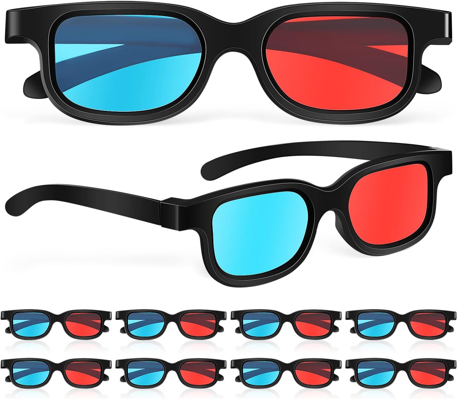 Amazon.com: MAGICLULU 10 Pcs 3D Viewing Glasses 3 Red-Blue 3 for TV ...