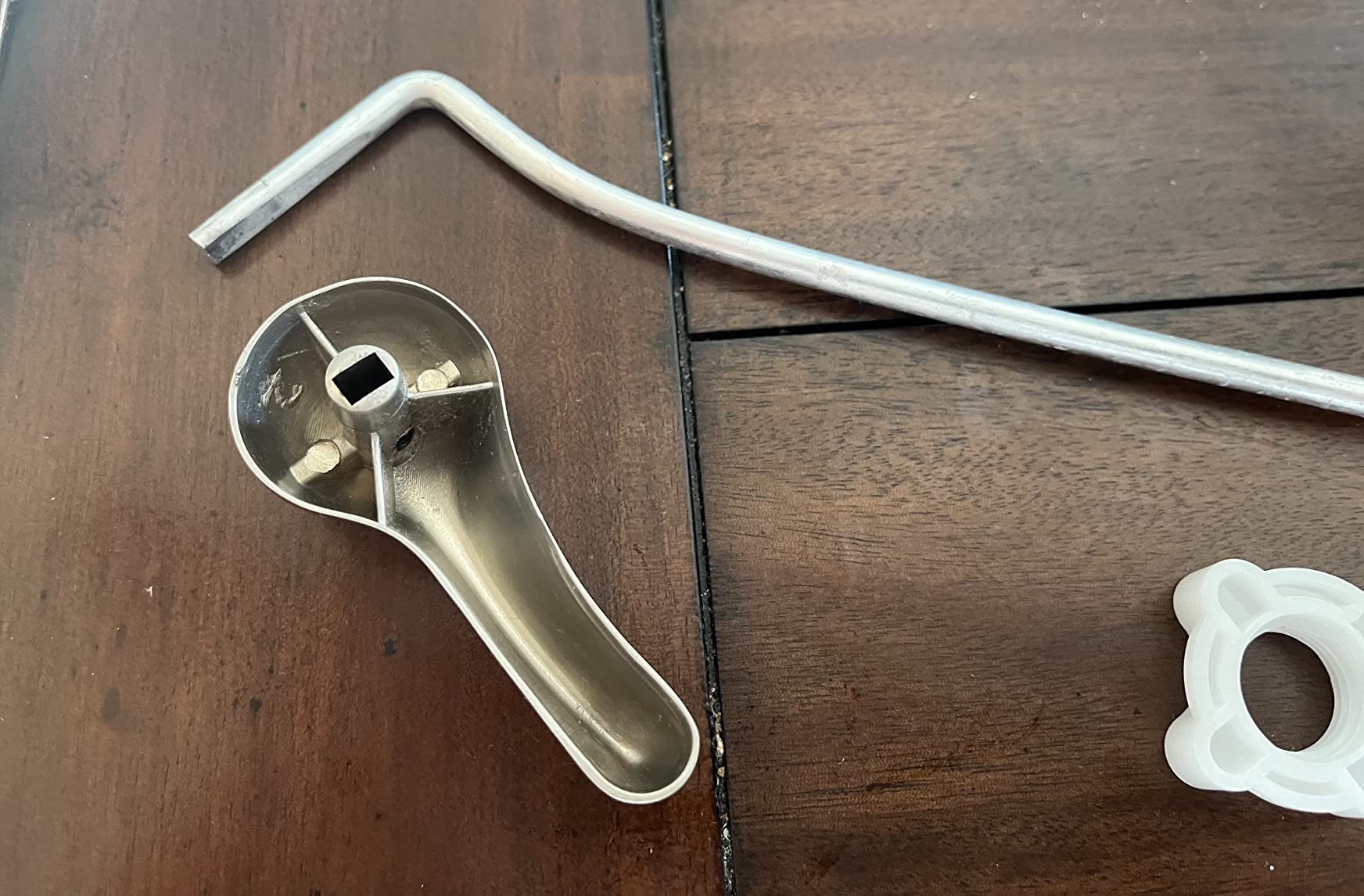 Universal Toilet Tank Flush Lever with Locking Nut - Satin Nickel, Fits ...