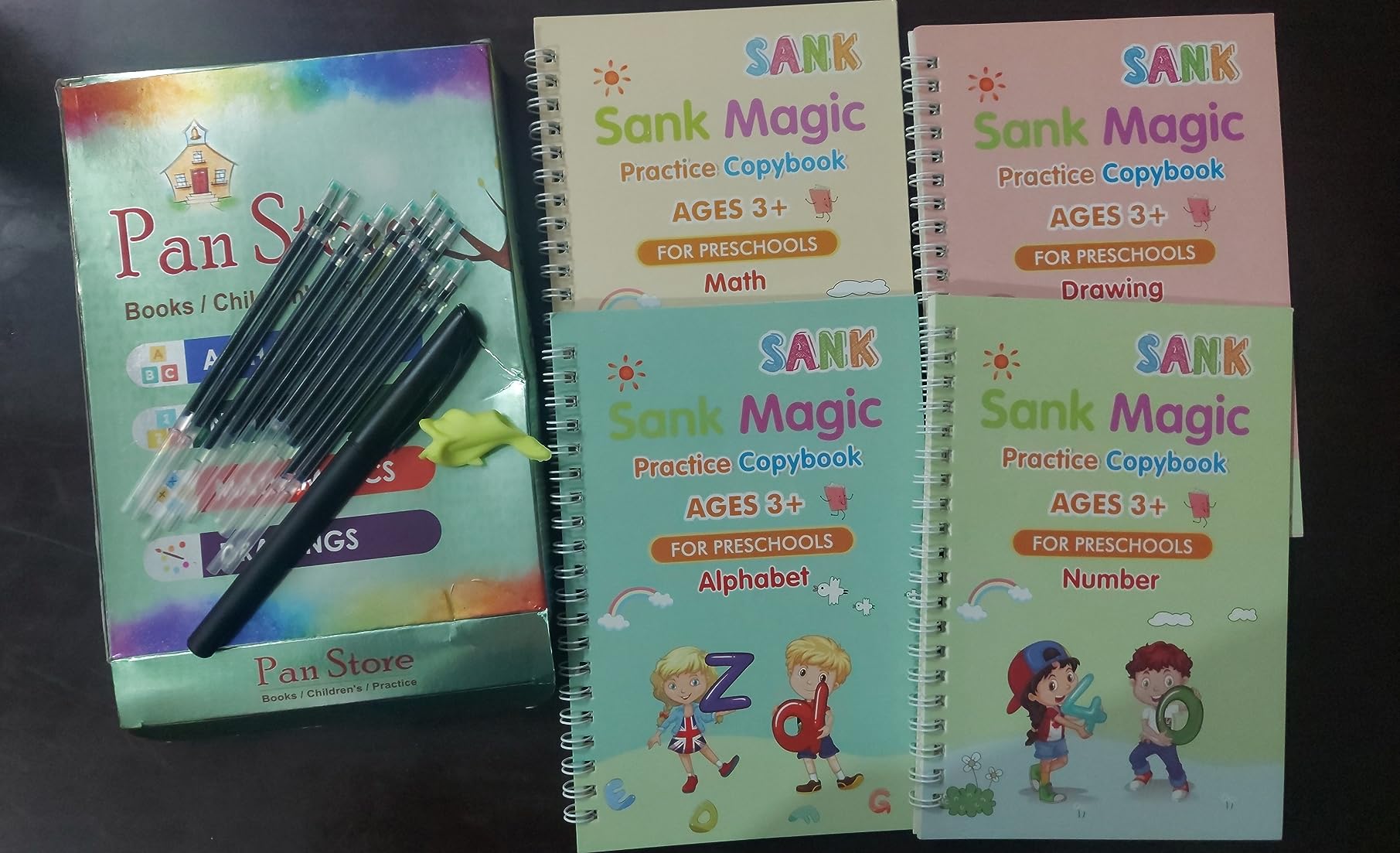 SANK MAGIC BOOK Practice Copybook, (4 BOOK + 1 pen + 10 REFILL) Number ...