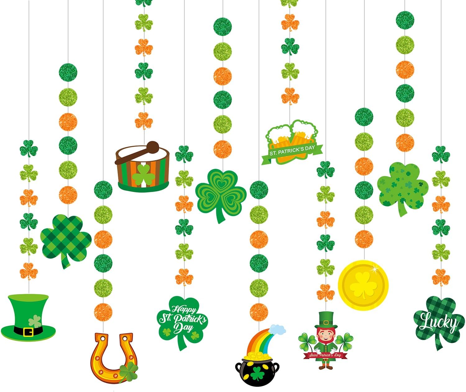 Amazon.com: JKQ 12 Pieces St. Patrick's Day Hanging Decorations Saint ...